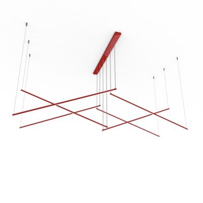 LUMICOM - STORM Suspension, STRIP LED, 102W/m, 3000K, métal, rouge ...