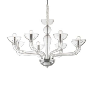 Luminosa Casanova 8 Light Multi Arm Chandelier Clear Glass, E14