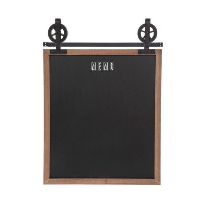 Mémo ardoise "Pouli" - bois et métal - noir - 55x68 cm - Atmosphera ...