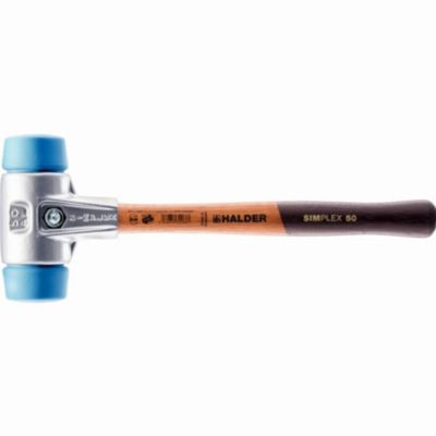 Maillet HALDER SIMPLEX TPE souple, boîtier aluminium, manche bois - D50 mm