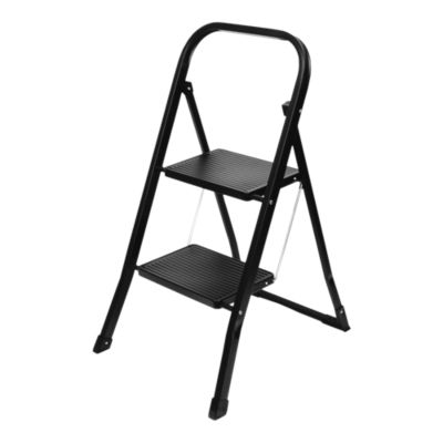 Marchepied acier pliable 2 marches noir