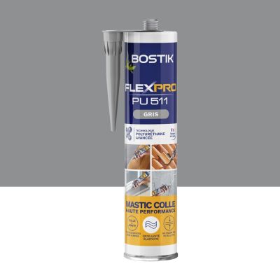 Mastic colle haute performance BOSTIK Flexpro pu 511, 300 ml gris
