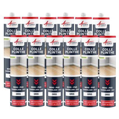 Mastic Colle Plinthes bois, carrelages : ARCAMASTIC JOINT ET COLLE Gris ...