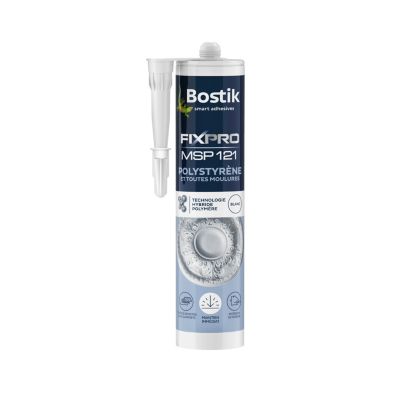 Mastic colle spécial polystyrène et moulures blanc Bostik Fixpro MSP ...
