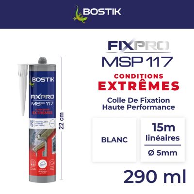 Mastic hybride polymère haute performance Bostik Fixpro conditions extrêmes 290 ml