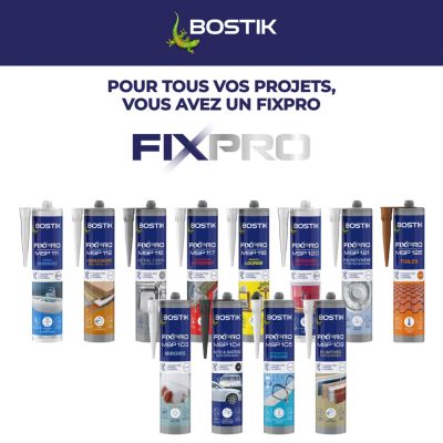 Mastic hybride polymère haute performance Bostik Fixpro conditions extrêmes 290 ml