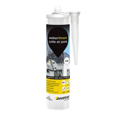 Mastic MS hybride multi-supports WeberXtrem colle et joint blanc 290ml