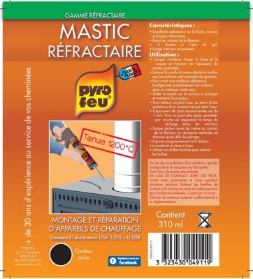 Mastic réfractaire en cartouche de 310 ml | Castorama