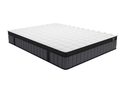 Matelas 180 x 200 cm hybride ressorts ensachés 7 zones et mémoire de forme rafraichissante ép ...