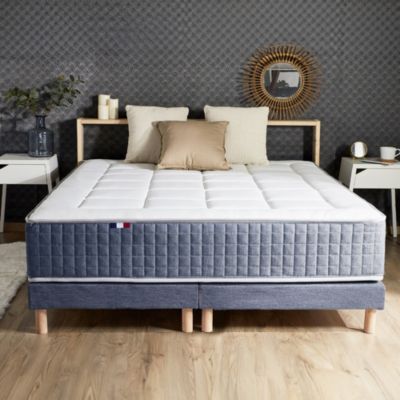 Matelas ressort mémoire forme sommier couette oreiller 2x90x200