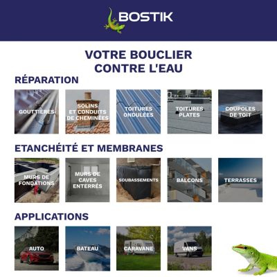 Membrane d'étanchéité Bostik WaterStop - direct sans primaire Gris 14 kg
