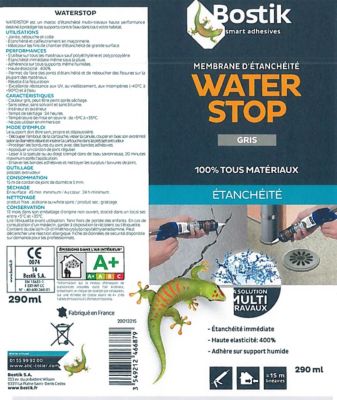 Membrane d'étanchéité Bostik Waterstop - direct sans primaire Gris ...