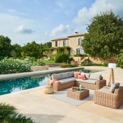 Méridienne droite pour salon de jardin Savinia 2 places Hespéride