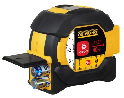 Mètre ruban 5m avec télémètre laser OutiFrance 4800720 portée jusqu'à 40 m