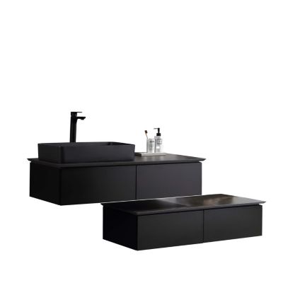 Meuble avec vasque 120 cm noir Aquacera