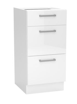 Meuble bas de cuisine avec 3 tiroirs coloris blanc - longueur 40 x ...