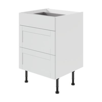 Meuble bas de cuisine avec 3 tiroirs GoodHome Ash gris mat L. 60 x H. 72 cm