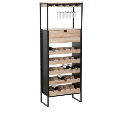 Meuble de bar avec range bouteille 25 pièces Noir, L. 60 x l. 30 x H ...