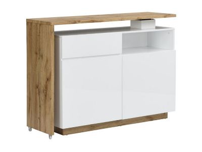 Meuble de bar pivotant avec 2 portes, 1 tiroir et 1 niche en MDF ...