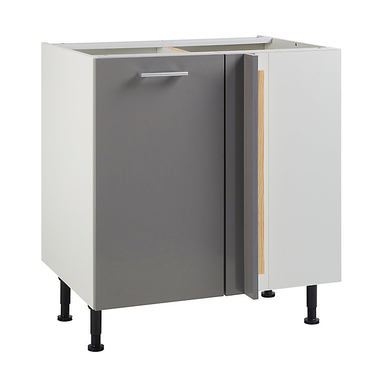 Meuble de cuisine Spicy gris d'angle façade 1 porte + kit fileur ... Meuble de cuisine Spicy gris d'angle façade 1 porte + kit fileur ...