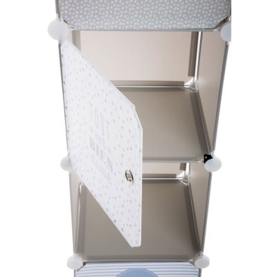 Meuble de rangement enfant 4 portes avec inscription Bleu, L. 34 x l ...