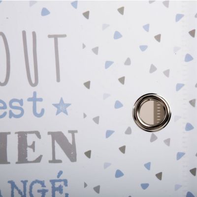 Meuble de rangement enfant 4 portes avec inscription Bleu, L. 34 x l ...