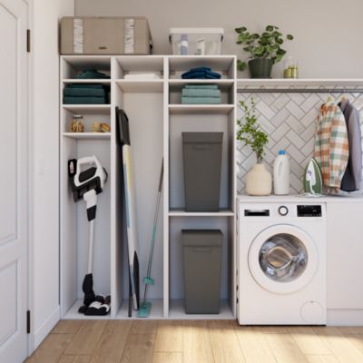 Meuble de rangement ouvert blanc GoodHome Atomia H. 187,5 x L. 120 x P ...