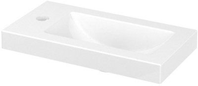 Meuble lave mains à poser effet chêne clair l.43,5 cm 1 porte Imandra ...