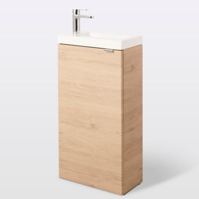 Meuble lave mains à poser GoodHome Imandra bois chêne L.44 x H.79 cm ...