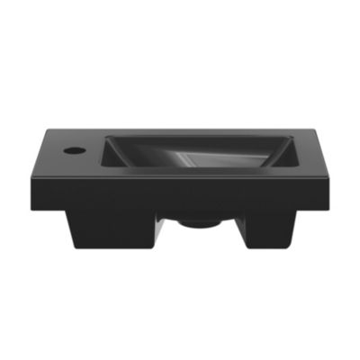Meuble lave mains à poser noir l.43,5 cm 1 porte Imandra + lave mains ...
