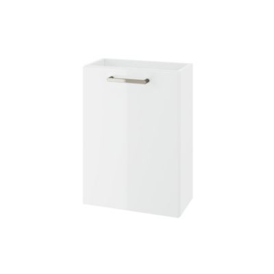 Meuble lave mains suspendu blanc l.43,5 cm 1 porte Imandra + plan ...