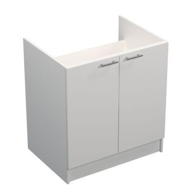 Meuble sous-évier de cuisine Primalight 2 portes L. 80 cm blanc | Castorama