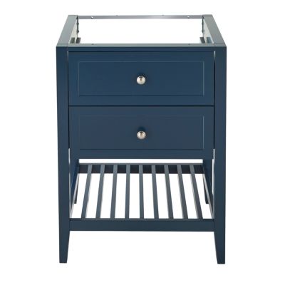 Meuble sous vasque à poser l.60 cm bleu mat Perma + plan vasque ...