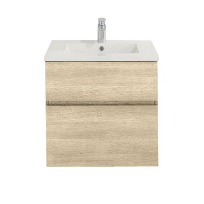 Meuble sous vasque chêne naturel 2 tiroirs Calao 60 cm | Castorama