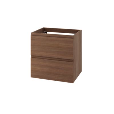 Meuble sous vasque suspendu effet chêne foncé l.60 cm 2 tiroirs Imandra ...