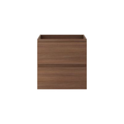 Meuble sous vasque suspendu effet chêne foncé l.60 cm 2 tiroirs Imandra ...
