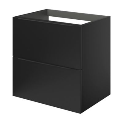 Meuble sous vasque suspendu noir mat l.60 x H.60 x P.45 cm, GoodHome ...