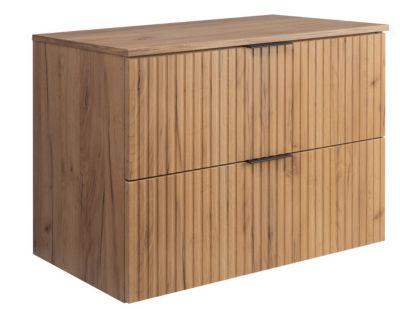 Meuble à suspendre FLOW couleur chêne avec le plan 80 cm