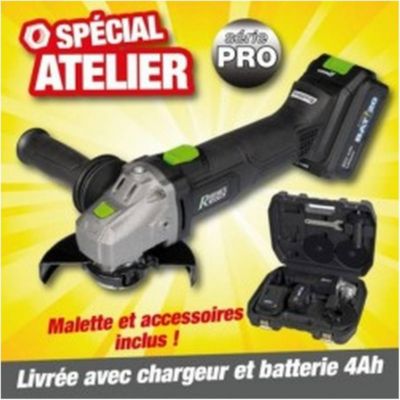 Meuleuse angle sans fil ribimex bat20 20 V Batterie 4.0 Ah