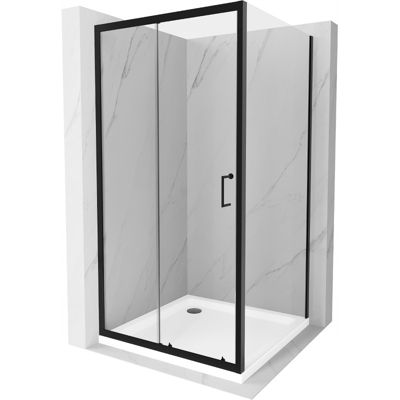 Mexen Apia cabine de douche coulissante 100 x 100 cm, transparent, noir ...