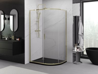 Mexen Exo cabine de douche quart de rond asymétrique coulissante 120 x ...