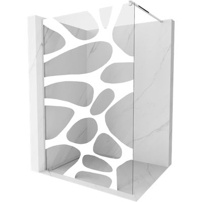 Mexen Kioto cloison de douche Walk-in 120 x 200 cm, vague blanche 8 mm ...