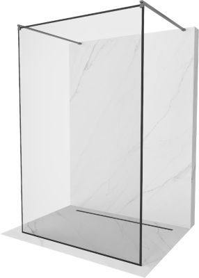 Mexen Kioto paroi de douche autoportante 160 x 200 cm, cadre noir 8 mm ...