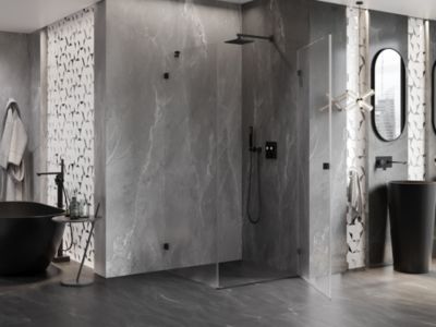 Mexen Lunar-B L cabine de douche battante droite 100 x 100 cm ...