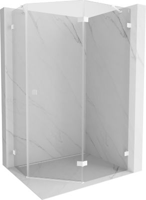 Mexen Lunar cabine de douche pentagonale pivotante droite 100 x 80 cm ...