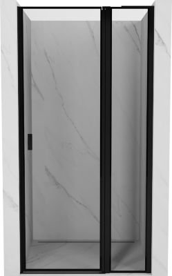 Mexen Mist L porte de douche battante droite 105 cm, cadre noir, noir ...