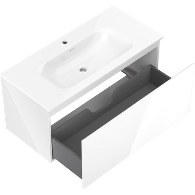 Mexen Orio meuble de salle de bain 100 cm avec lavabo Vela, 1 tiroir ...