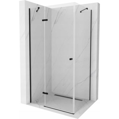 Mexen Roma cabine de douche pivotante 110 x 90 cm, transparent, noir ...