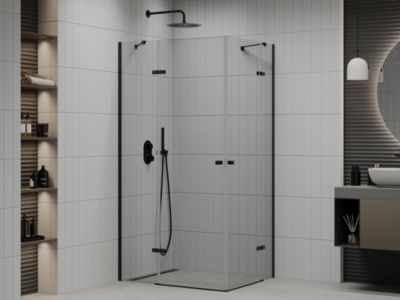 Mexen Roma Duo cabine de douche pivotante 80 x 70 cm, transparent, noir ...