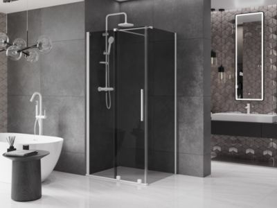 Mexen Velar cabine de douche coulissante 120 x 75 cm, graphite, blanche ...